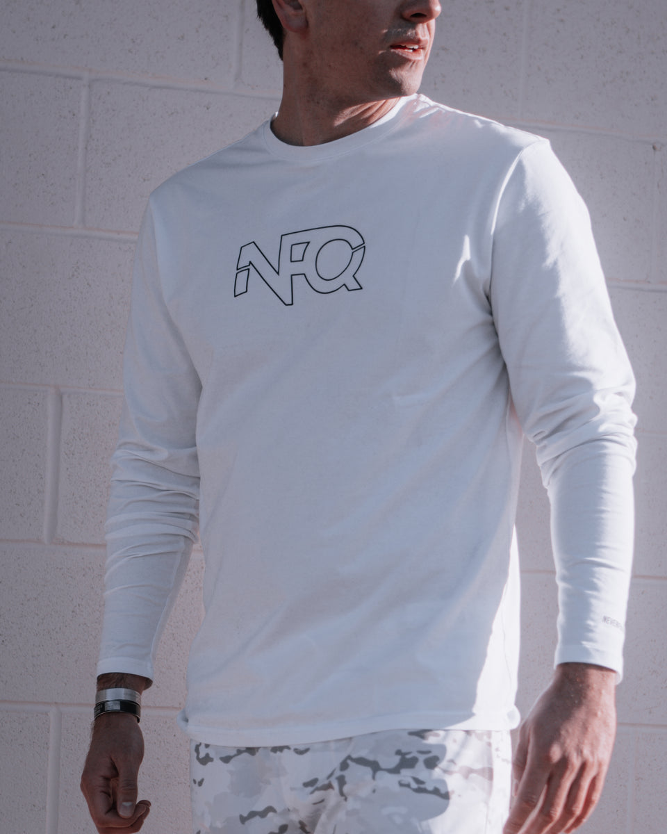 NFQ Long Sleeve | Trace White – NeverFuckingQuit